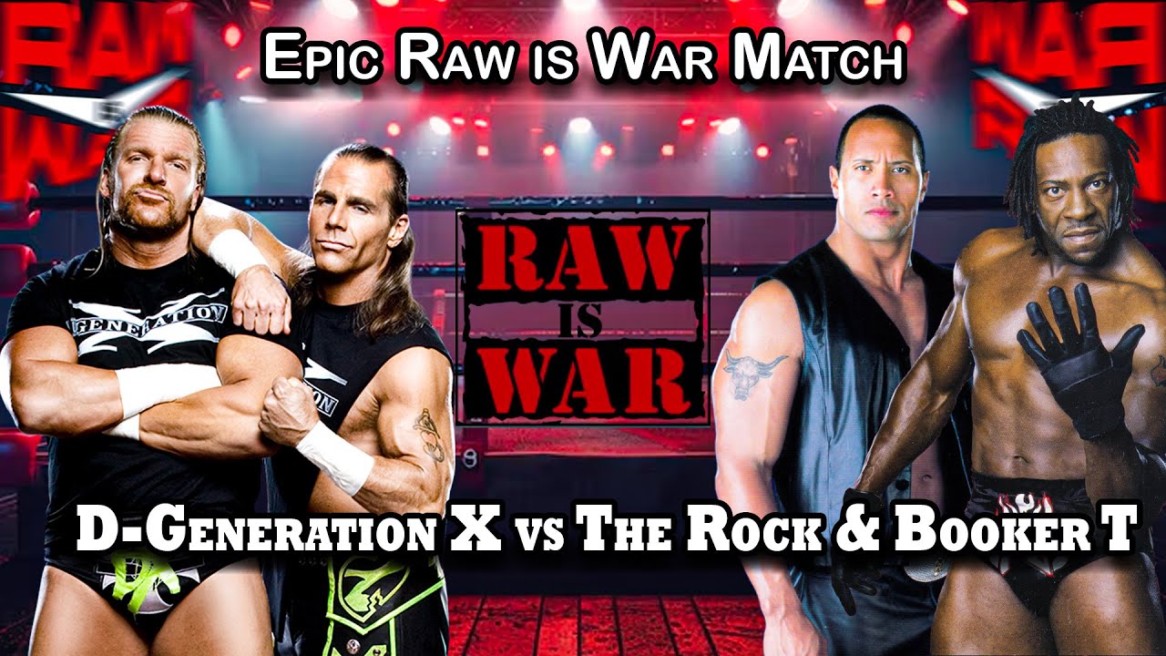 D Generation X vs The Rock and Booker T | Tag Team match | Raw is War ...