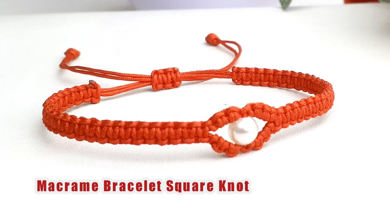 How To Make Bracelet Square Knot with Beads | Macrame Bracelet Tutorial ...