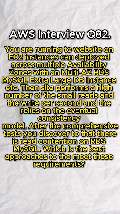AWS interview Q82. You are running to website on EC2 instances can deployed across multiple ...