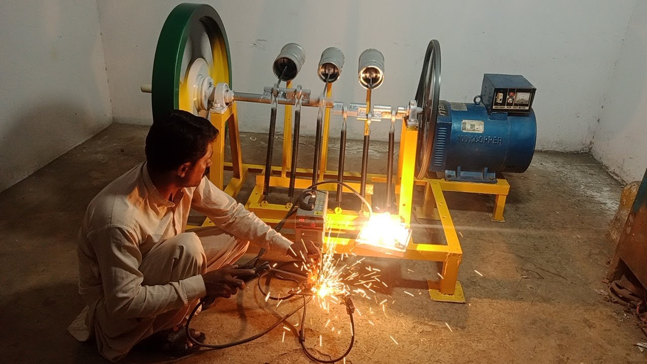 Build Flywheel Piston and Spring Machine Make Electricity Free Energy ...