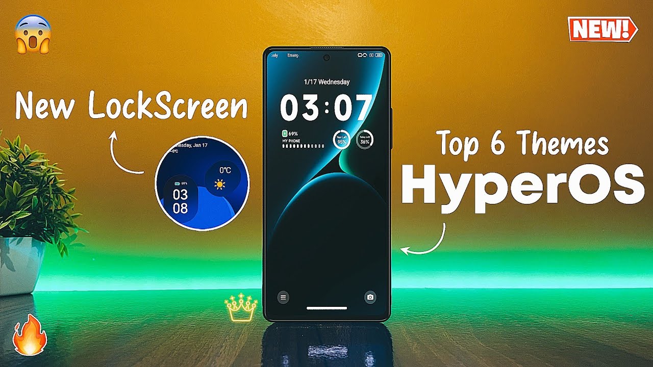 TOP 6 HyperOS Themes | New LockScreen | Charging Animation - YouTube