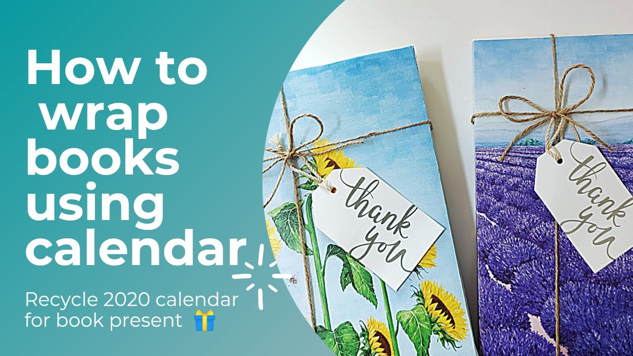 How to wrap books using calendar + 달력을 재활용한 책 포장 - YouTube