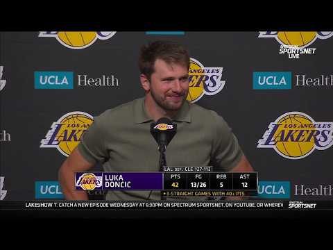 Luka Doncic POSTGAME INTERVIEWS | Los Angeles Lakers beat Cleveland Cavaliers 127-113