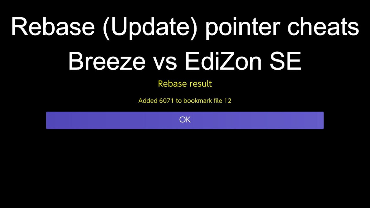Rebase (Update) pointer cheats: Breeze vs EdiZon SE - YouTube