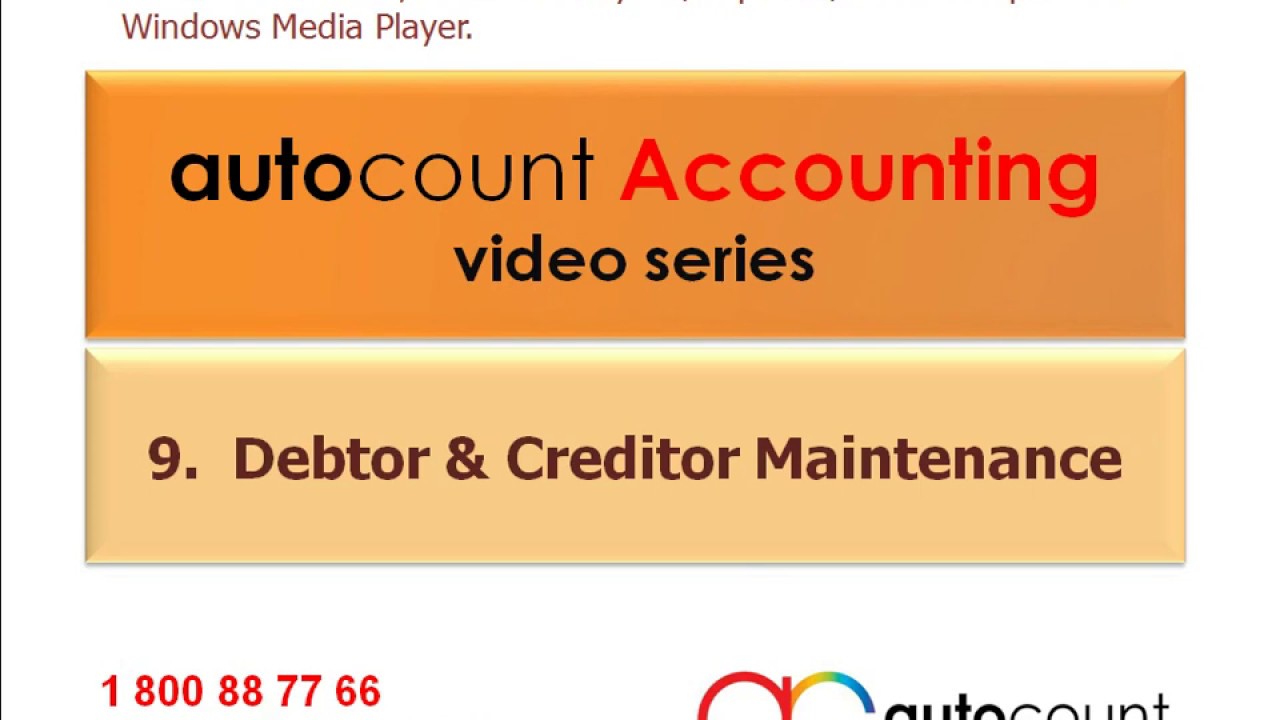 09-AutoCount Accounting Software Video Series - Debtor & Creditor ...