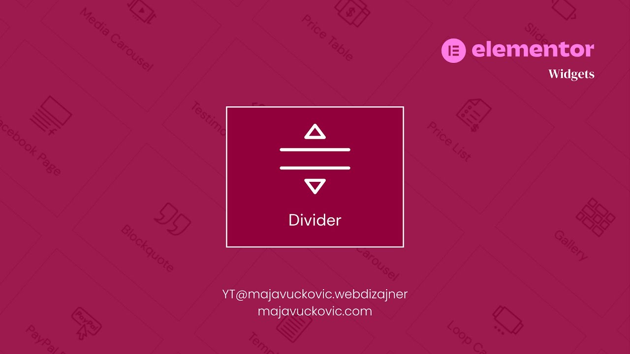 Divider | Elementor Widgets | Elementor kurs za početnike - YouTube
