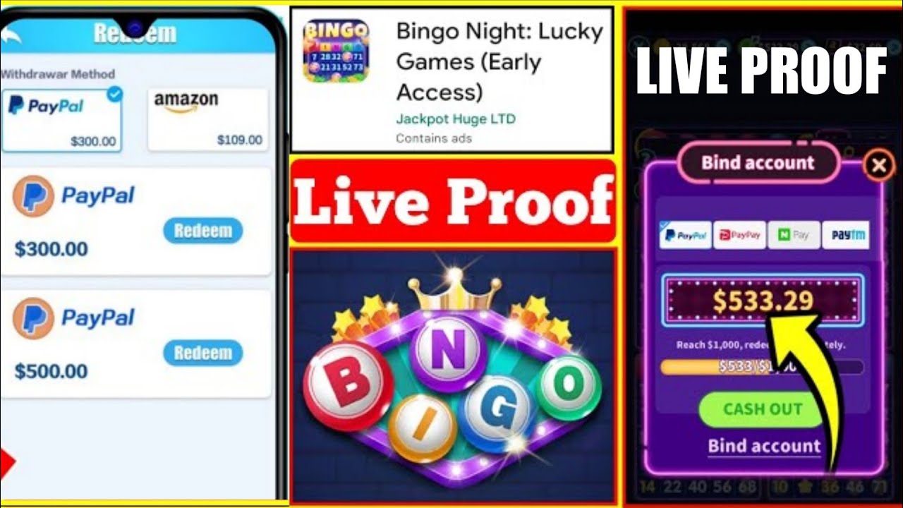 Bingo Night Lucky Games Early Access $1000 PayPal Withdrawal |Earning ...