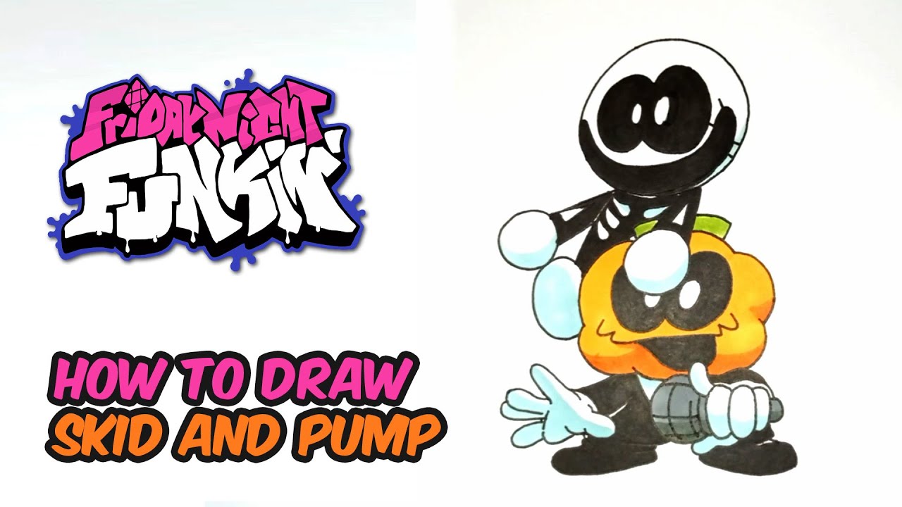 How to Draw FNF Skid and Pump - Drawing FNF (Friday Night Funkin ...