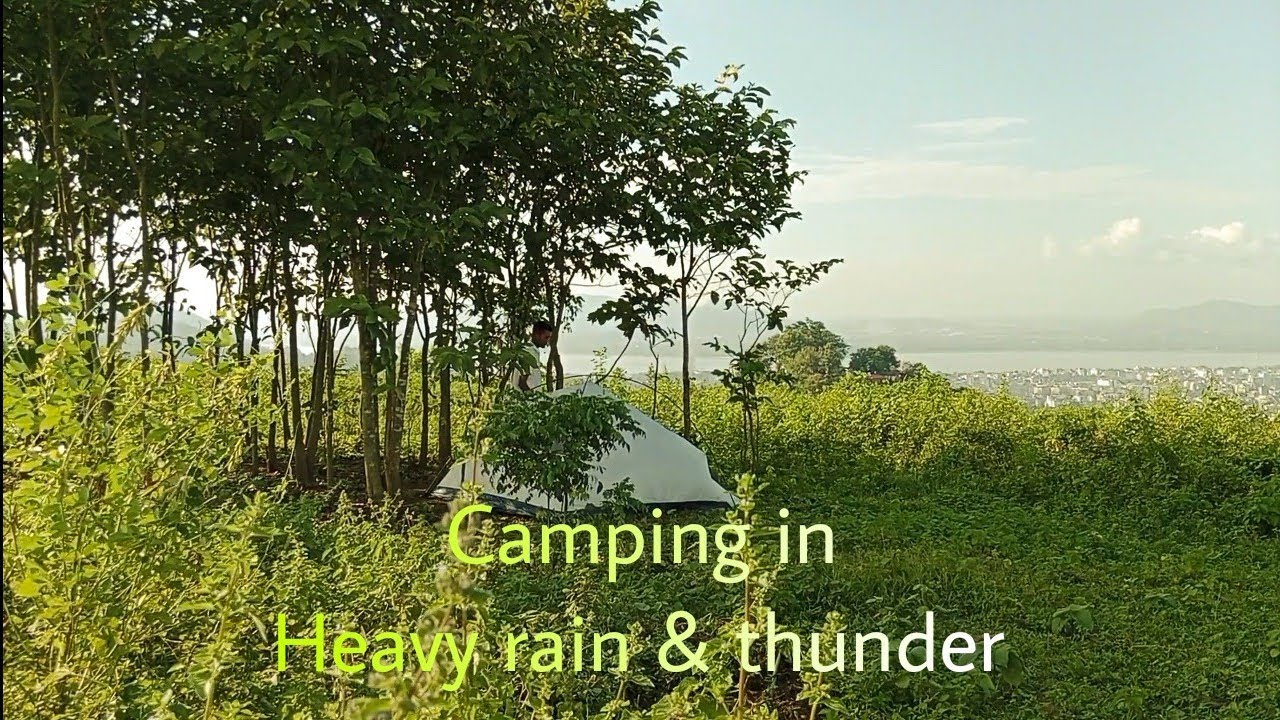 Camping in rain & thunder | Camping in forest | top of hill | Duo ...