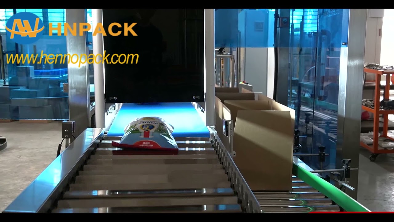hennopack zipper pouch auto spider robot case packer combine with fanuc ...
