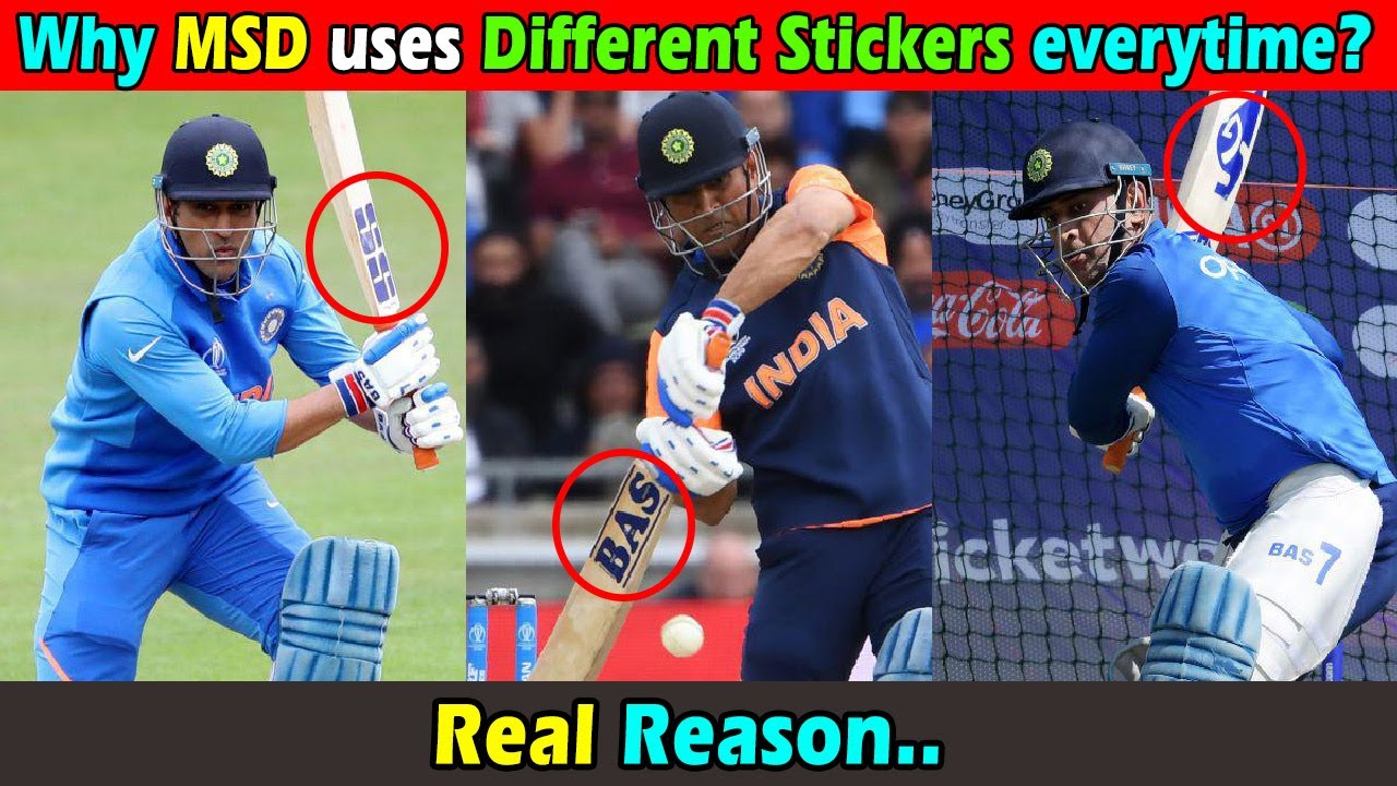 Why Mahendra Singh Dhoni uses different stickers on his bat everytime ...