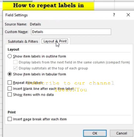 Repeat Data labels in pivot table. #youtube #shorts #ytshorts #viral ...