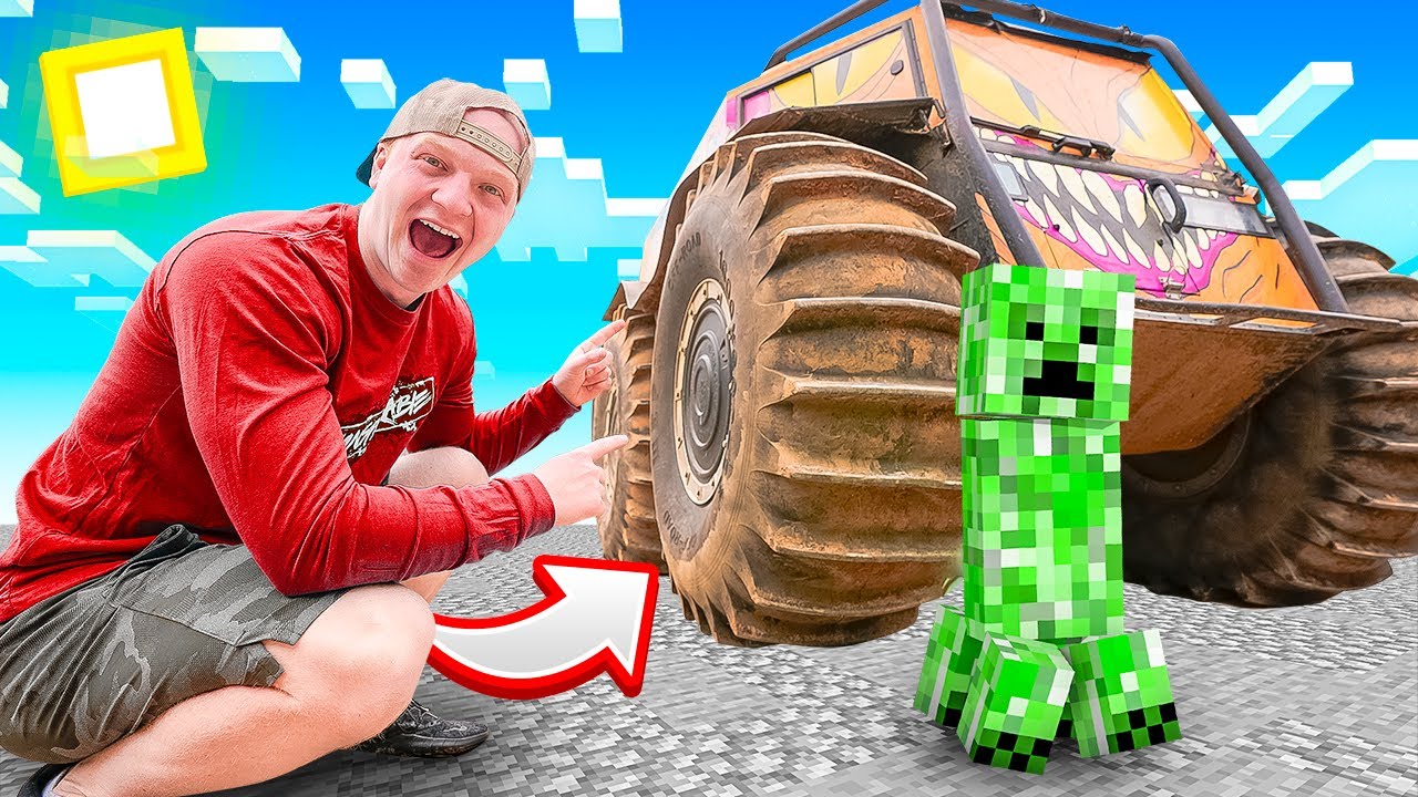 Minecraft, But I Run Over Creepers - YouTube