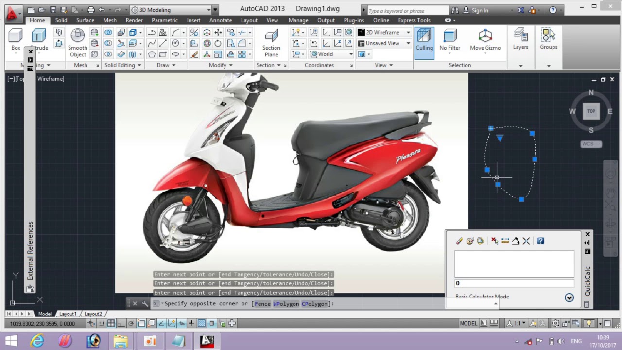 how to use spline command in autocad(make hero pleasure bike) - YouTube