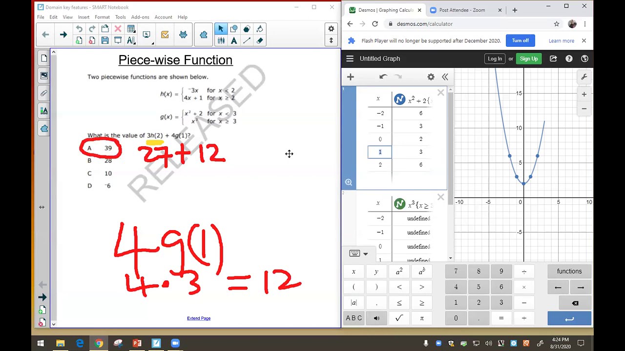Evaluating Piecewise Function Using Desmos Youtube