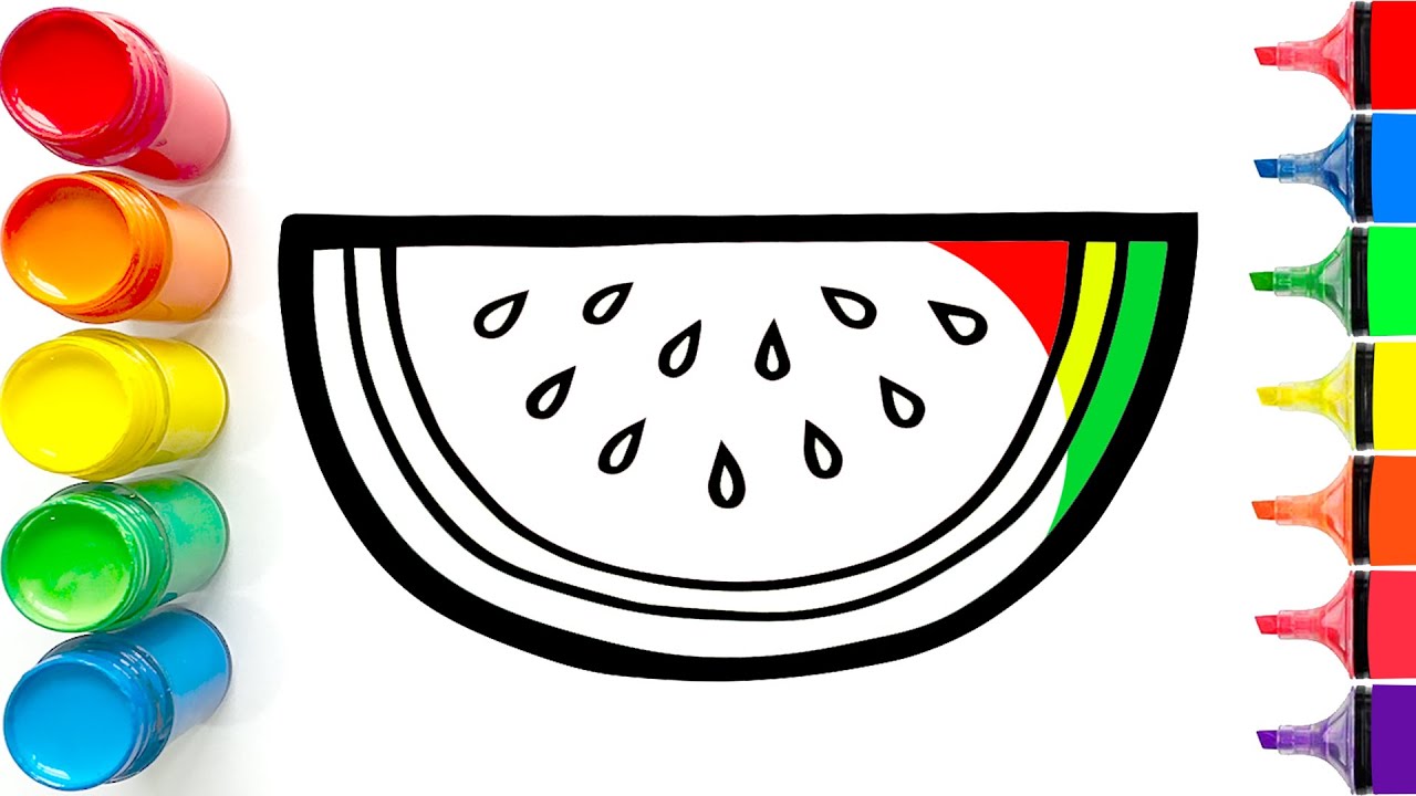 How to Draw a Watermelon Slice | Easy Step by Step Tutorial for ...
