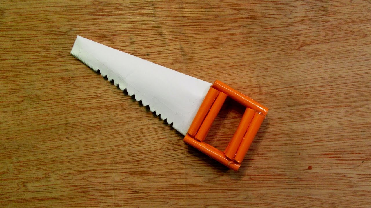 How to Make a Paper Toy Hand Saw - YouTube