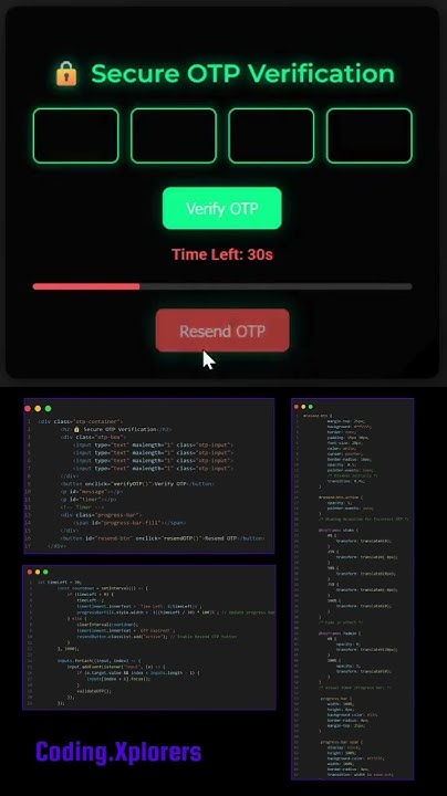 Check out our sleek OTP verification system #coding #keeponcoding #htmlcssjavascript - YouTube