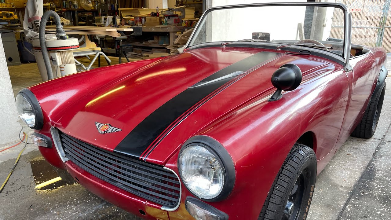 1963 Austin Healey Sprite gets racing stripes rat rot build - YouTube