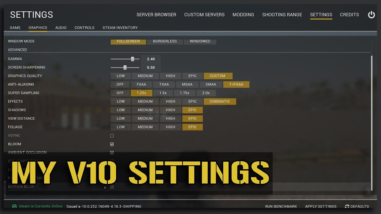 Karmakut's v10 Squad Gameplay Settings - YouTube