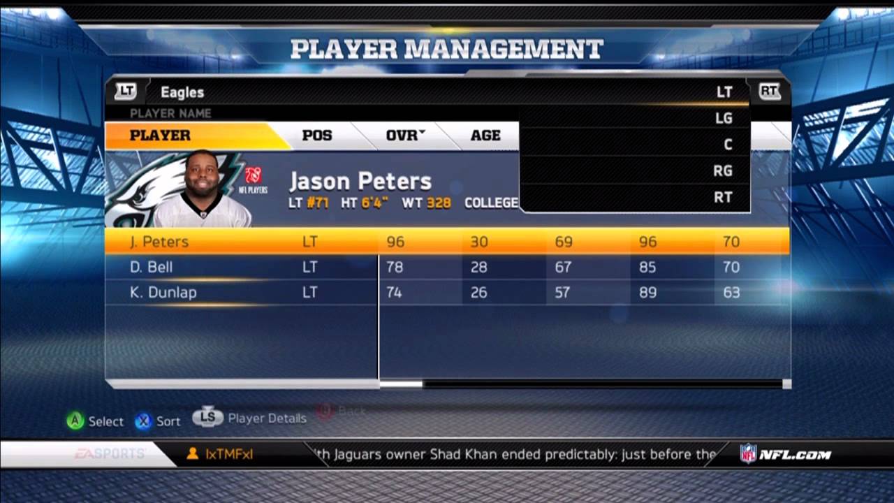 Madden 13: Eagles Roster Ratings - YouTube