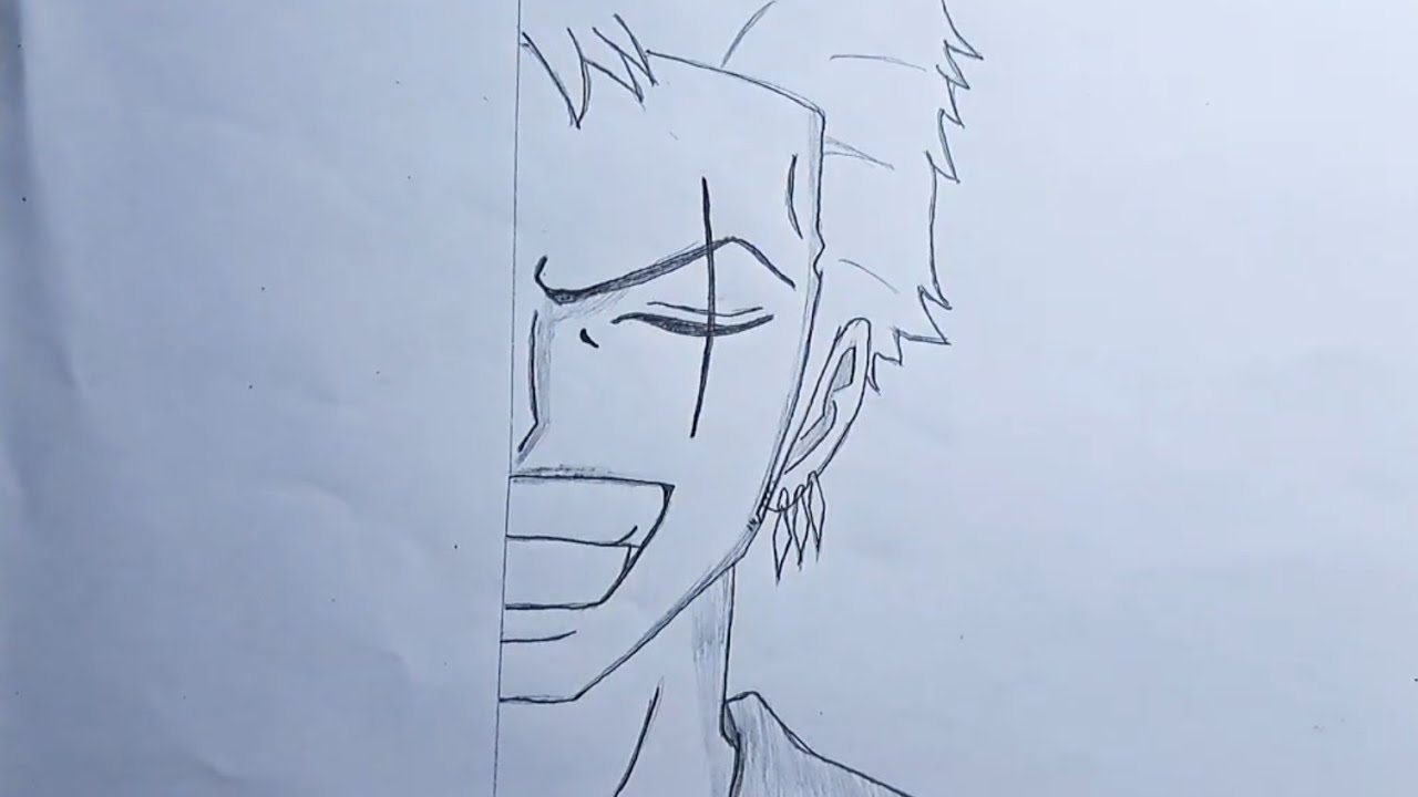 ZORO One Piece! Scar Drawing + Angry Smile 🔥 Speed Art - YouTube