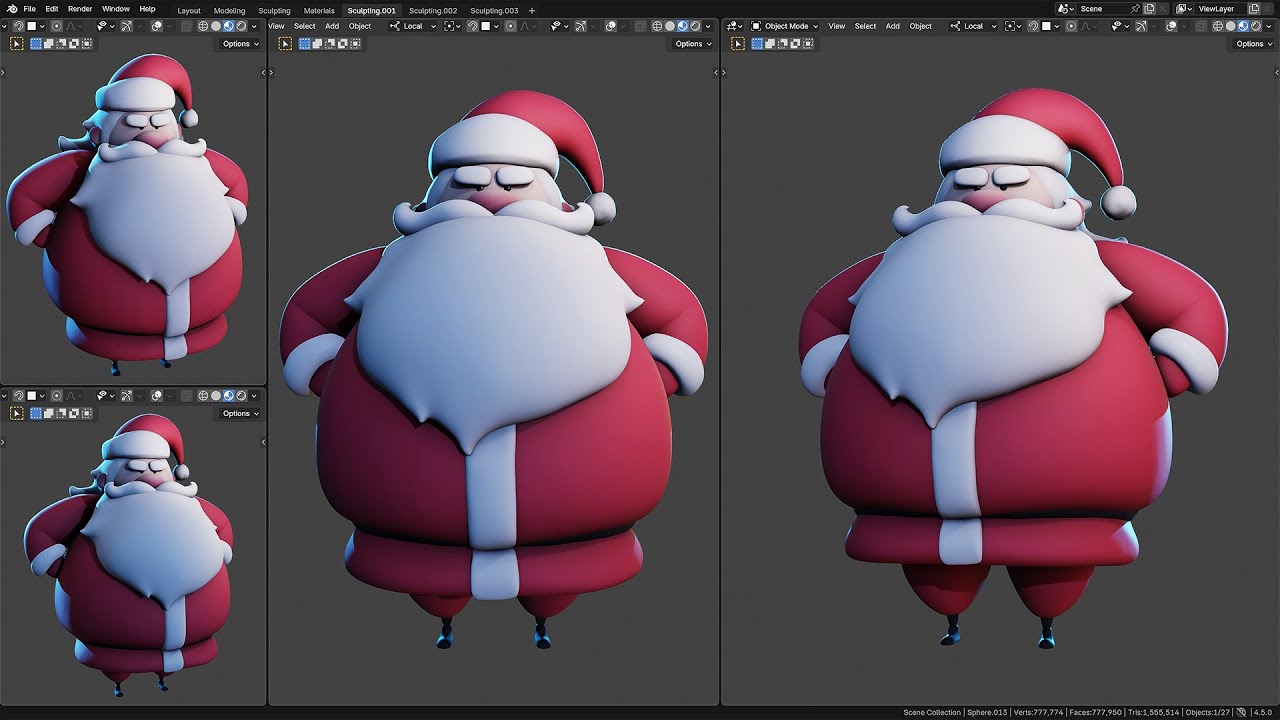 Sculpting Angry Santa in Blender - YouTube