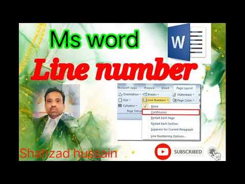 How to insert line number in Ms word document ll Shahzad hussain - YouTube
