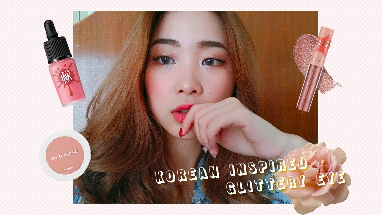 Korean Inspired Glittery Eye Look Trying Some New Korean Makeup