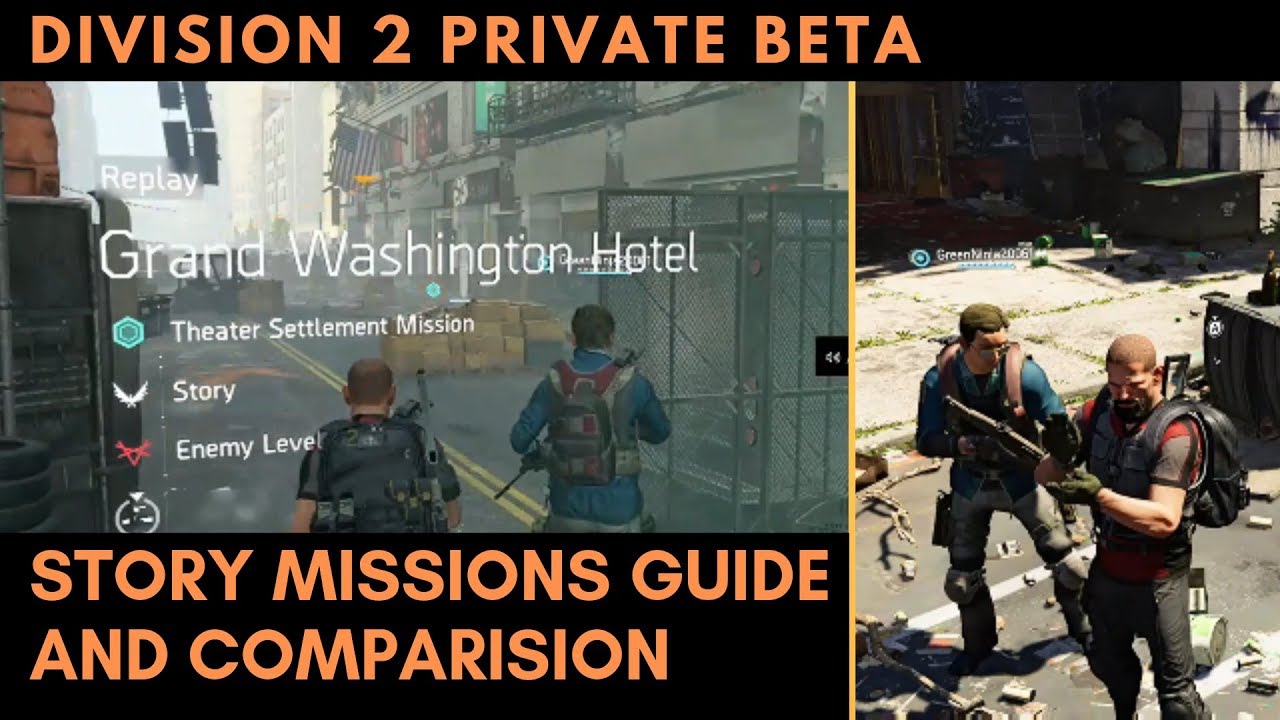 Division 2's Story Missions Guide And Comparision Tom Clancy's The ...