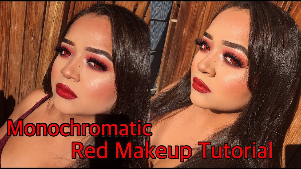 Monochromatic Red Makeup Tutorial - YouTube