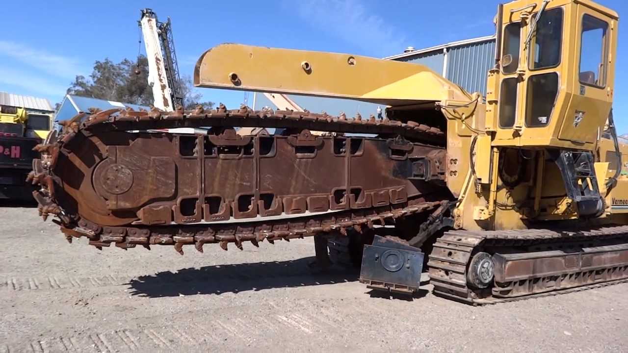 2002 VERMEER T1055 TRENCHER BY: http://www.pacificcranes.com - YouTube