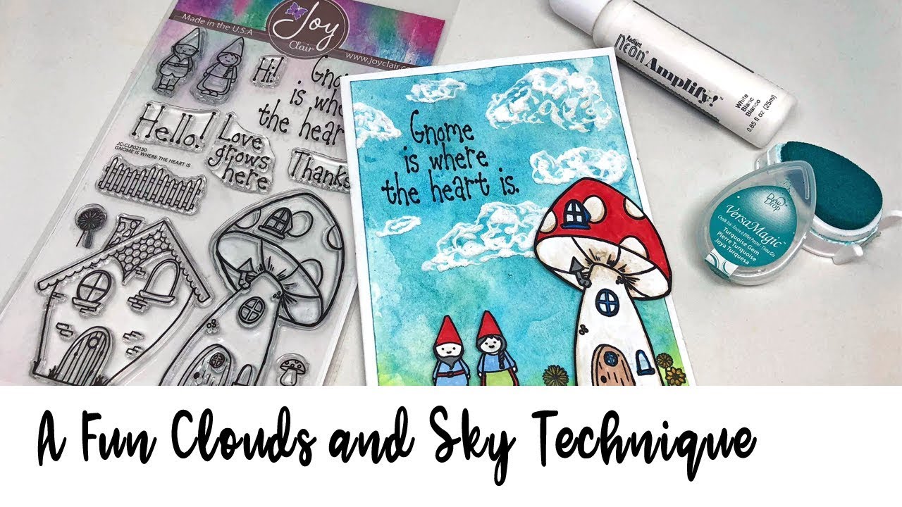 How To Make A Fun Cloud & Sky Background On Cards * - YouTube