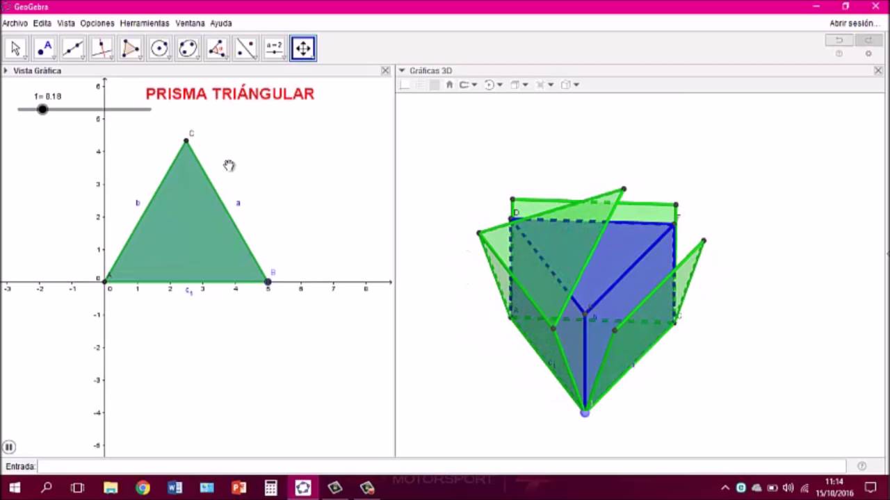 prisma triángular con geogebra profesor lara - YouTube