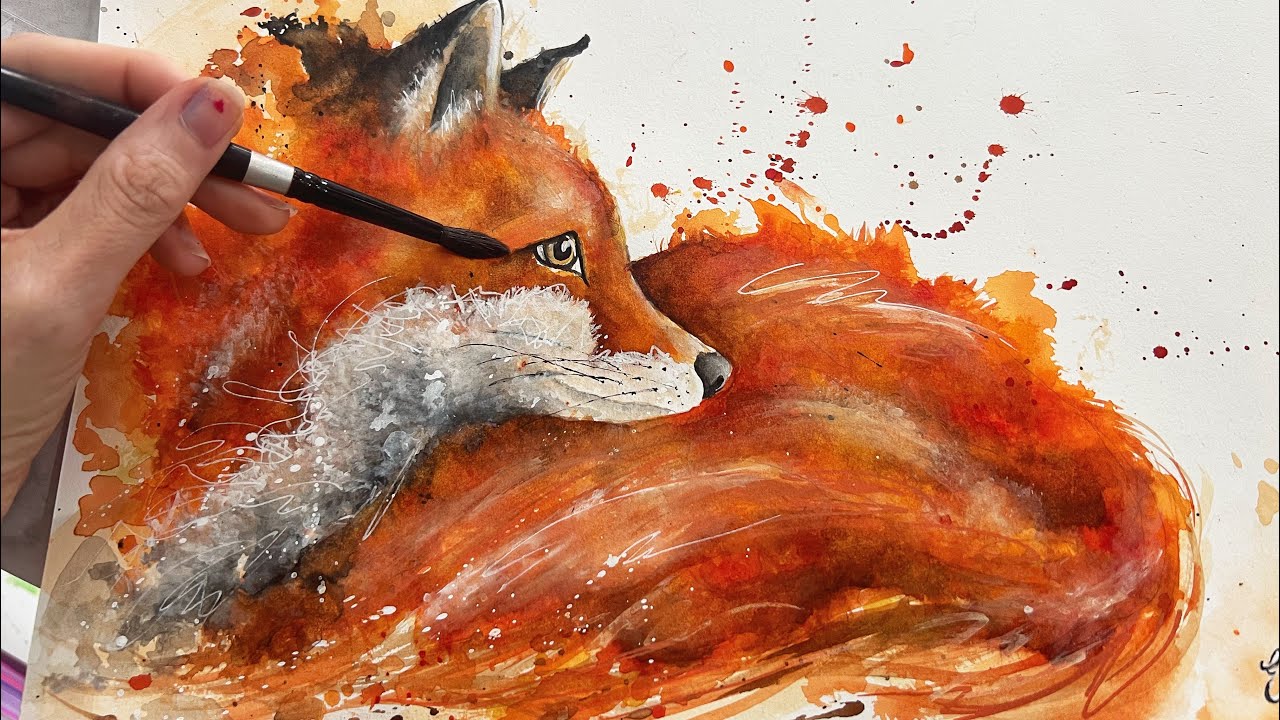 Watercolor Fox Tutorial - YouTube