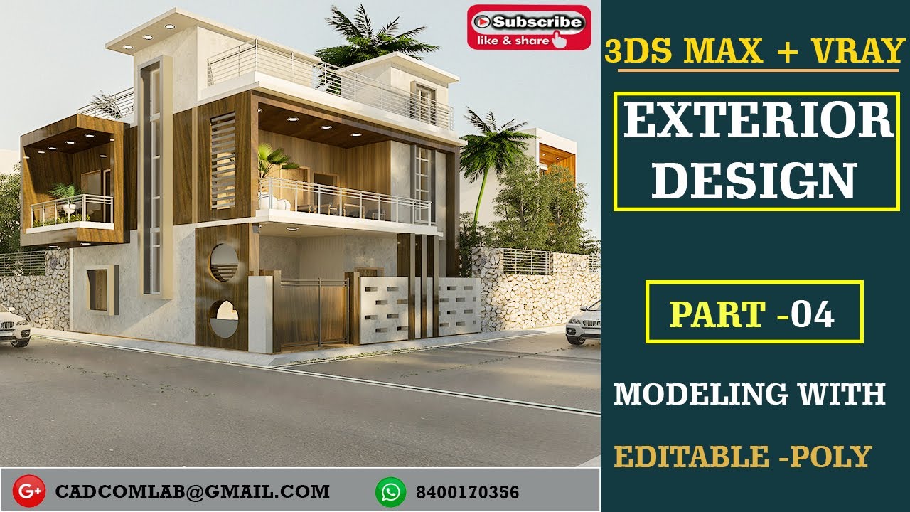 3DS MAX MODERN HOUSE VRAY PART 4 - YouTube