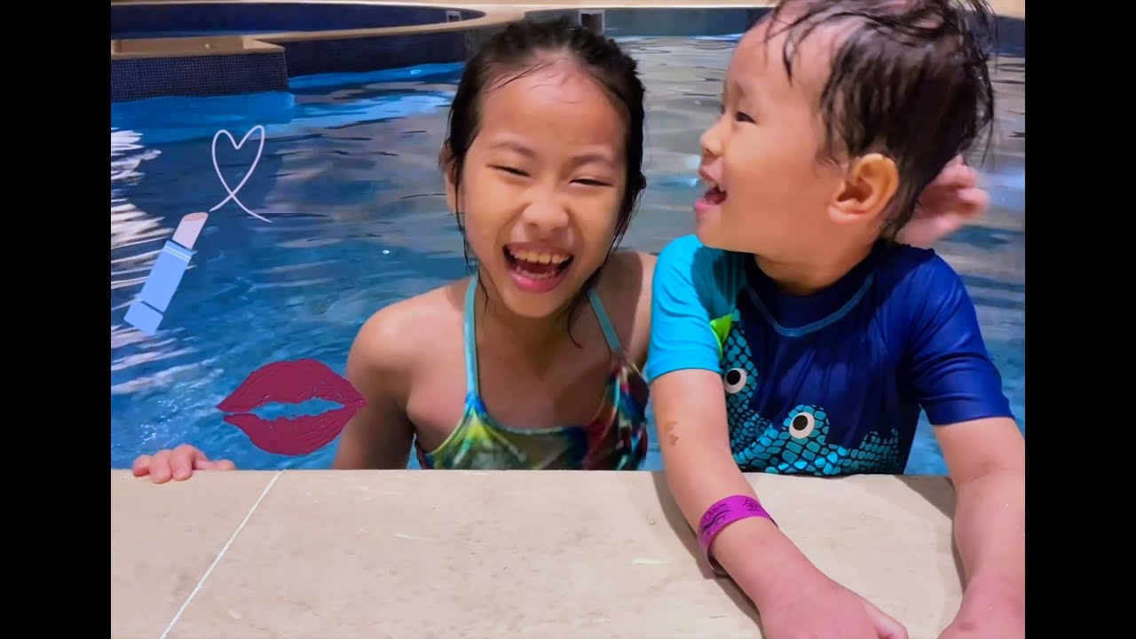 Kids going to swim in the pool *water fun* - YouTube