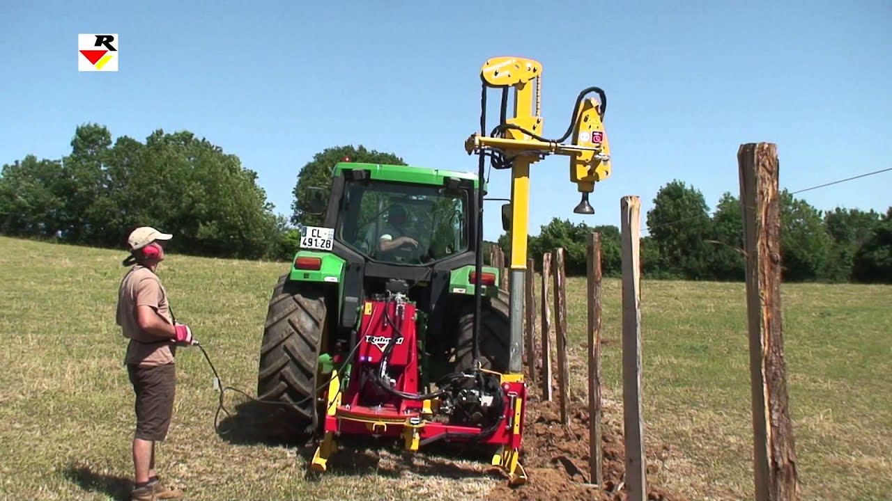 RABAUD : Enfonce-pieux VIBRESCOPIC II - ELEVEUR ROTATIF - YouTube
