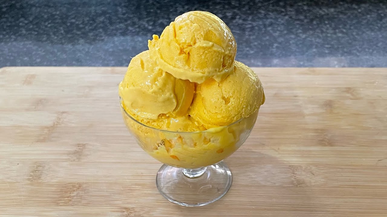 Mango ice cream | Mango ice cream recipe in mixer | DHRUV BHATE | - YouTube