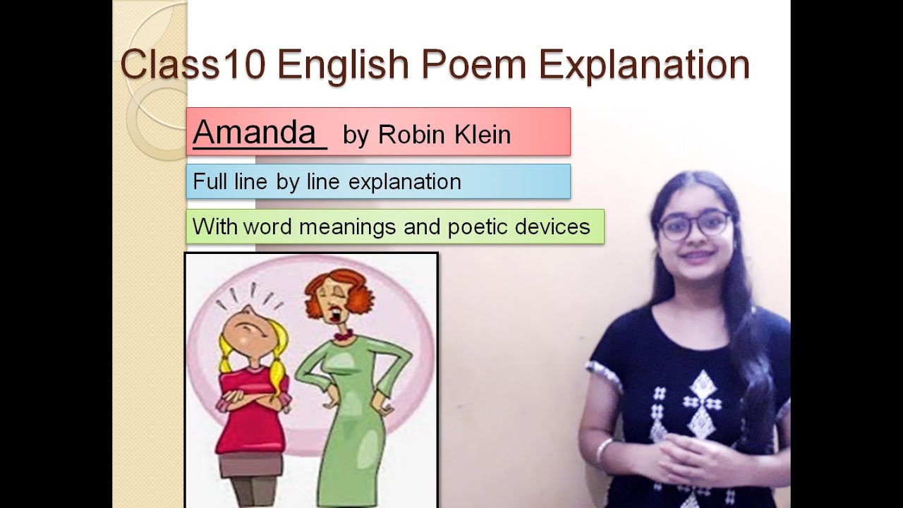 class 10 english poem AMANDA full line to line explanation - YouTube