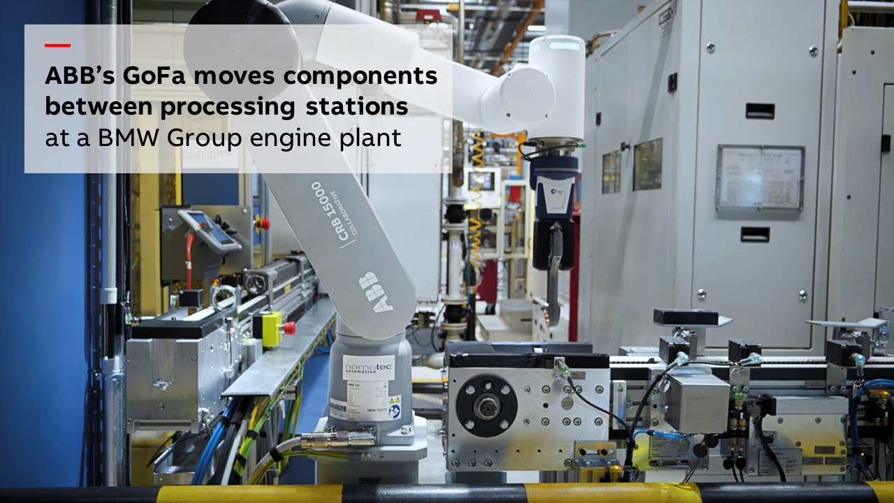 A BMW Group engine plant uses ABB’s GoFa to move components between ...