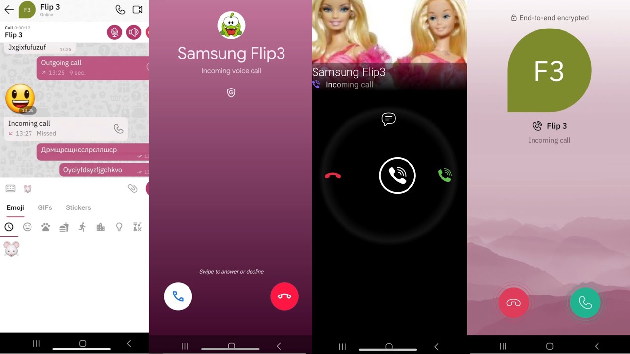 Screen Samsung Z Flip Incoming Call Viber & Google Meet & Teleguard ...