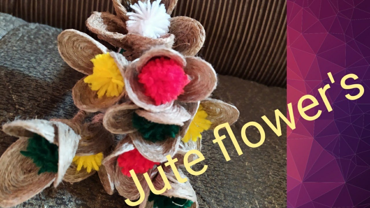 Jute flowers | Best from waste | Diy rope flowers decoration | जूट के ...