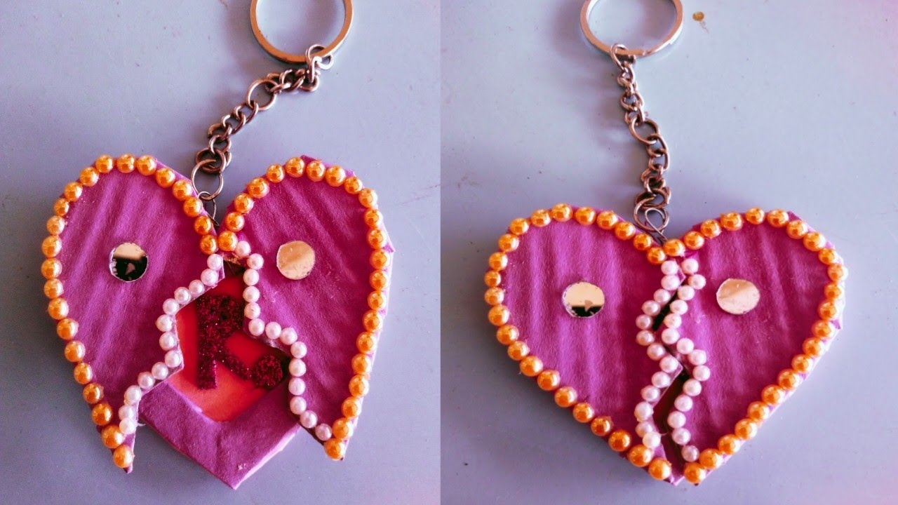 R Name Heart Shape Keychain Craft// Make A Heart Shape Keychain With ...