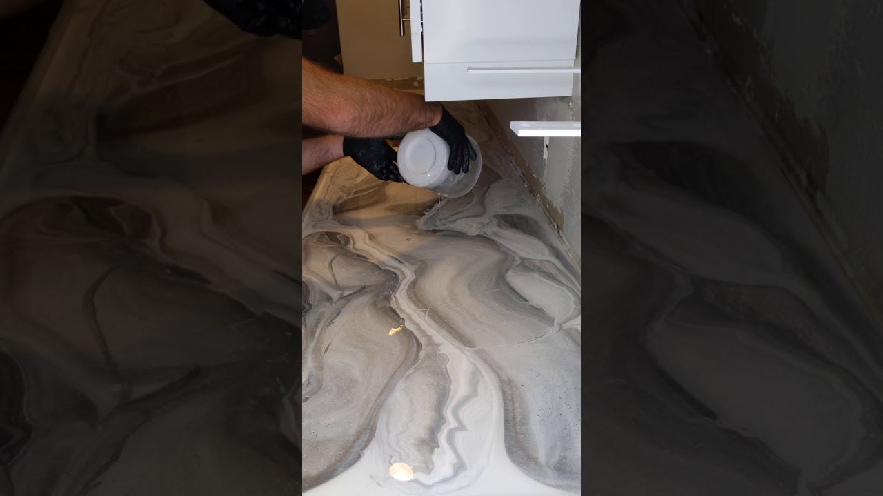 Epoxy Countertop Dirty Pour - YouTube