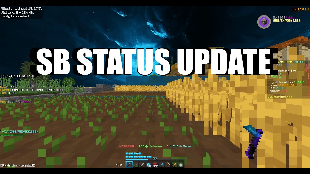 hypixel skyblock status update - YouTube