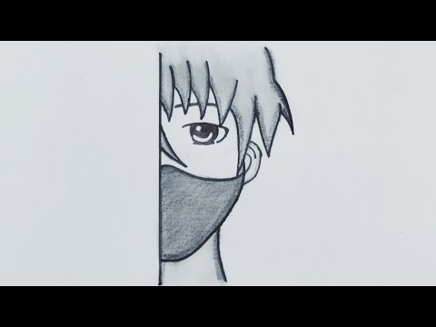 How to draw a boy half face || Easy drawing for kids and beginners ...
