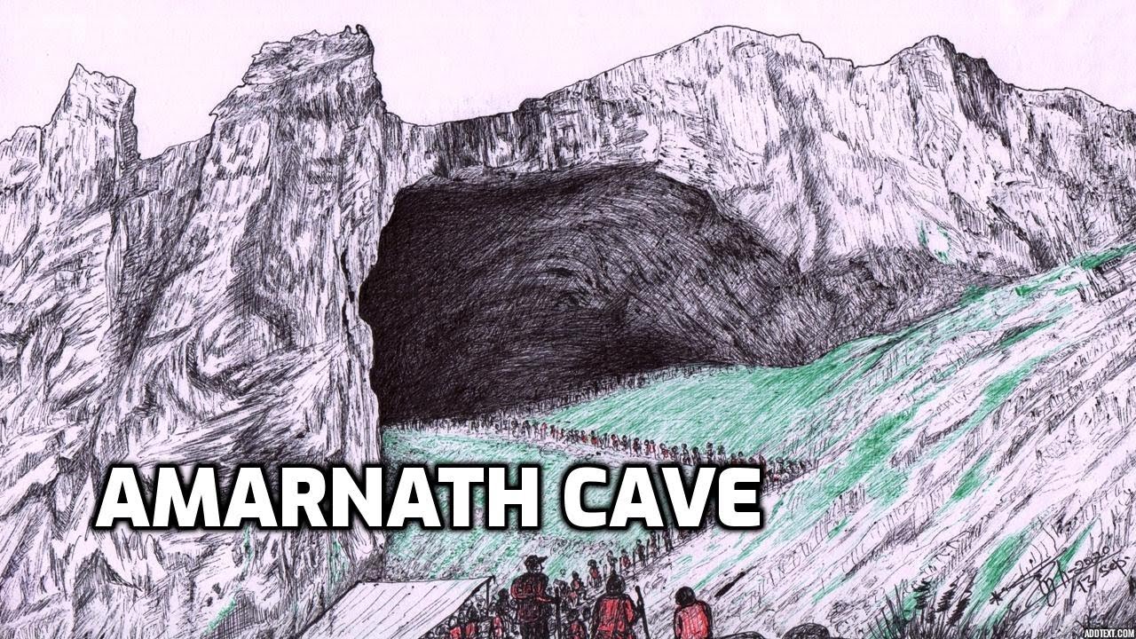 How to draw a Cave | Amarnath Cave | Amarnath Gufa | Amarnath Yatra ...