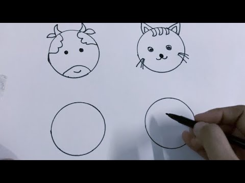 How to draw and colouring mini animals !Mini drawing trick for kids 👧 ...