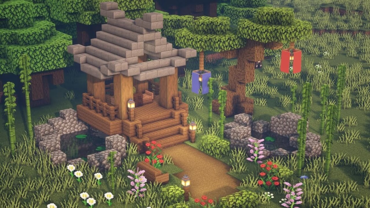 How To Build Korean pavilion [Minecraft Tutorial] - YouTube